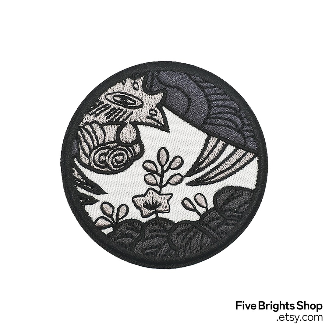 Phoenix - Hanafuda Cards - Embroidered Patch - Iron On, Hook and Loop ...