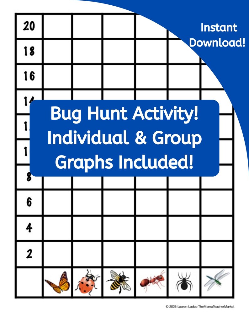 Bug Hunt Graph Activity – Printable Nature Scavenger Hunt | Individual ...