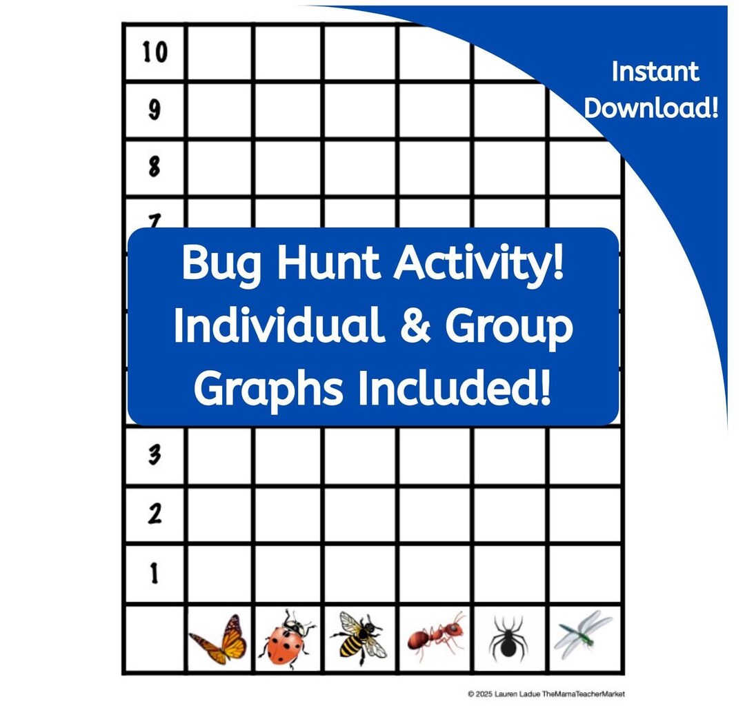 Bug Hunt Graph Activity – Printable Nature Scavenger Hunt | Individual ...