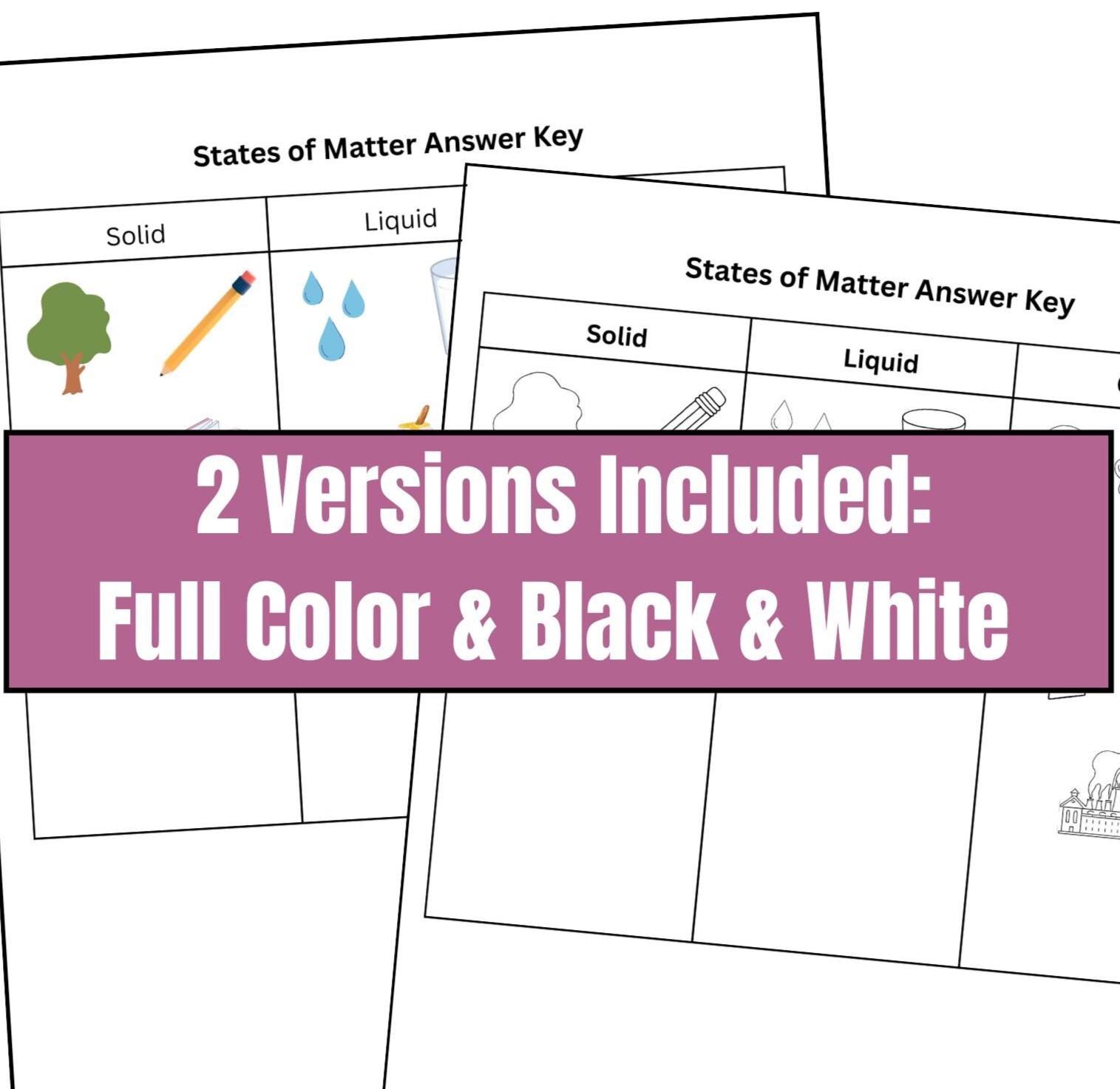 States of Matter Cut & Sort Worksheet – Science STEM (PDF) - Etsy