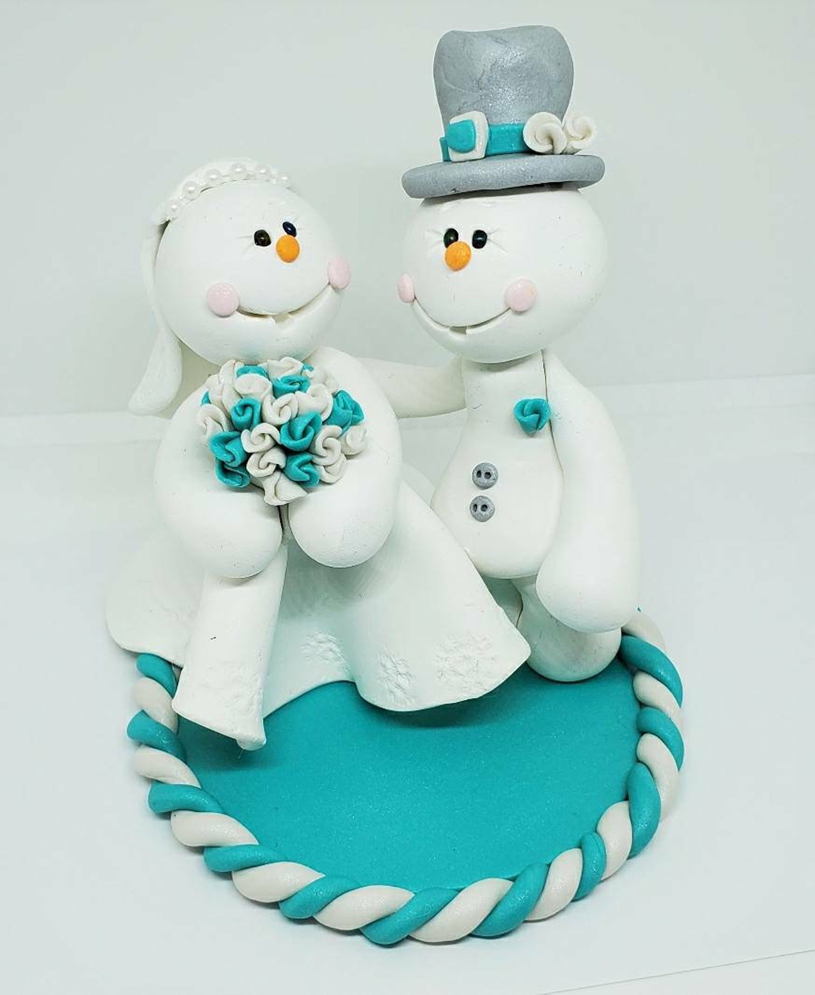 Snowman Wedding Cake Topper Winter Wedding Cake Topper - Etsy