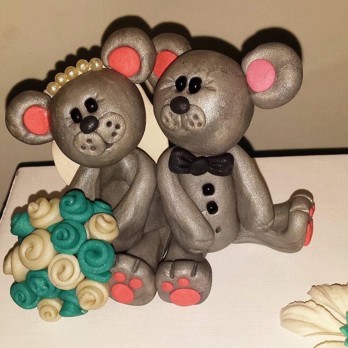 Cake Topper Mouse Wedding, Mouse Bride and Groom, Bridal Shower Gift ...