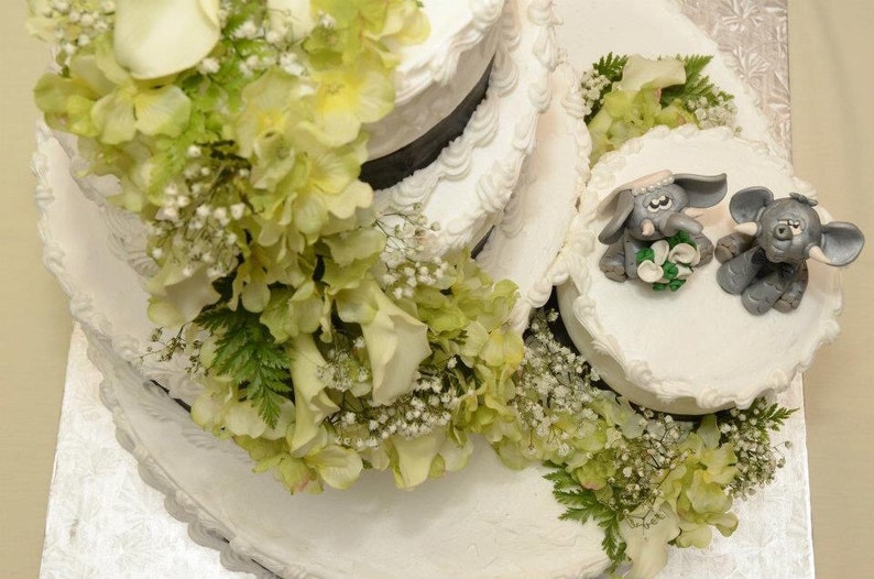 Cake Topper Elephant Wedding Elephant Bride and Groom Bridal | Etsy