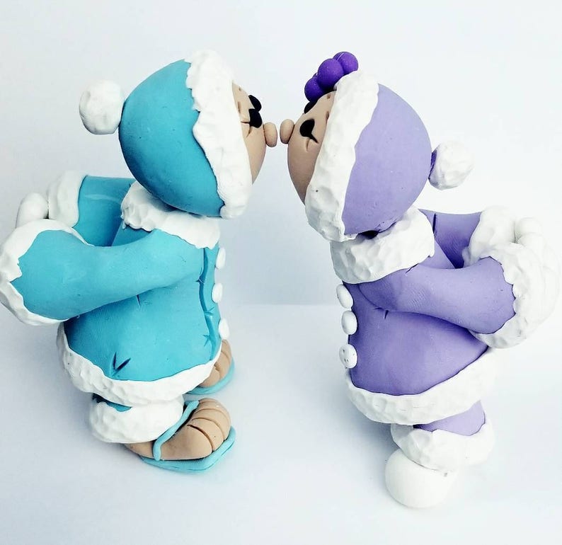 Eskimo Wedding Cake, Eskimo Cake Topper, Eskimo Kisses Cake, Eskimo ...