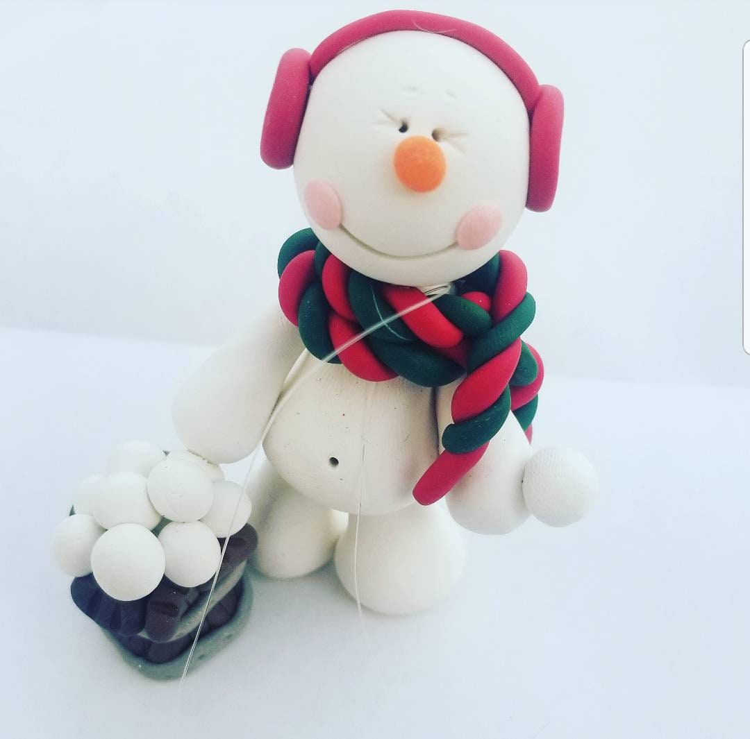 Snowball Ornament Snowman Ornament Christmas Snowman | Etsy