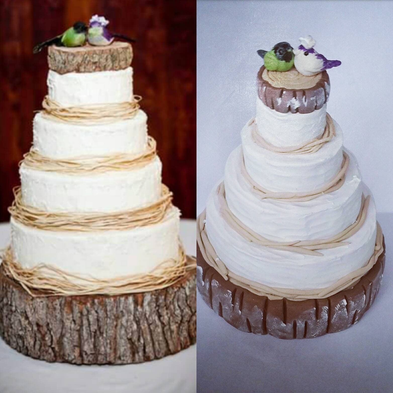 Rustic wedding cake replica replica wedding cake ornament | Etsy