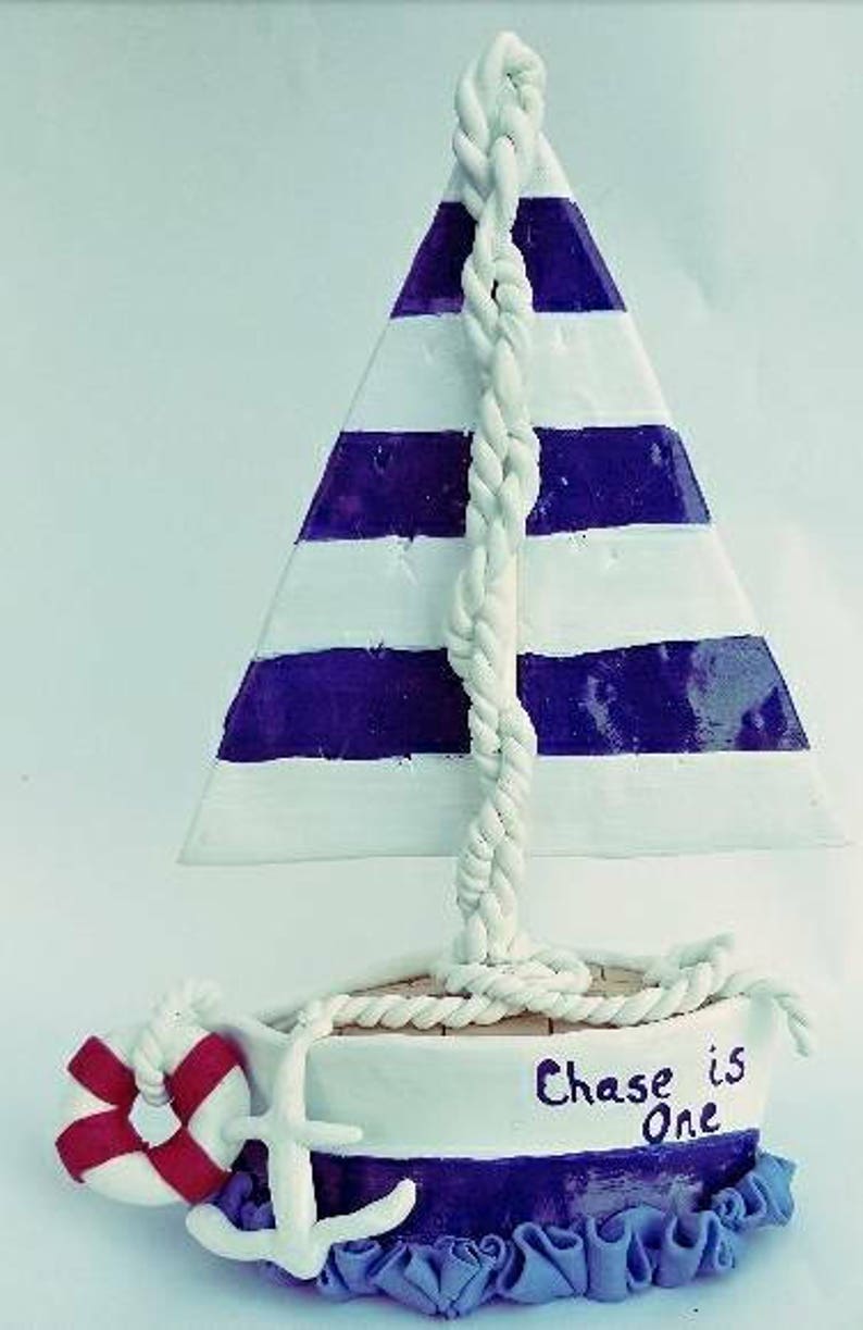 Cake Sailboat Topper Cake Topper First Birthday Personalized - Etsy