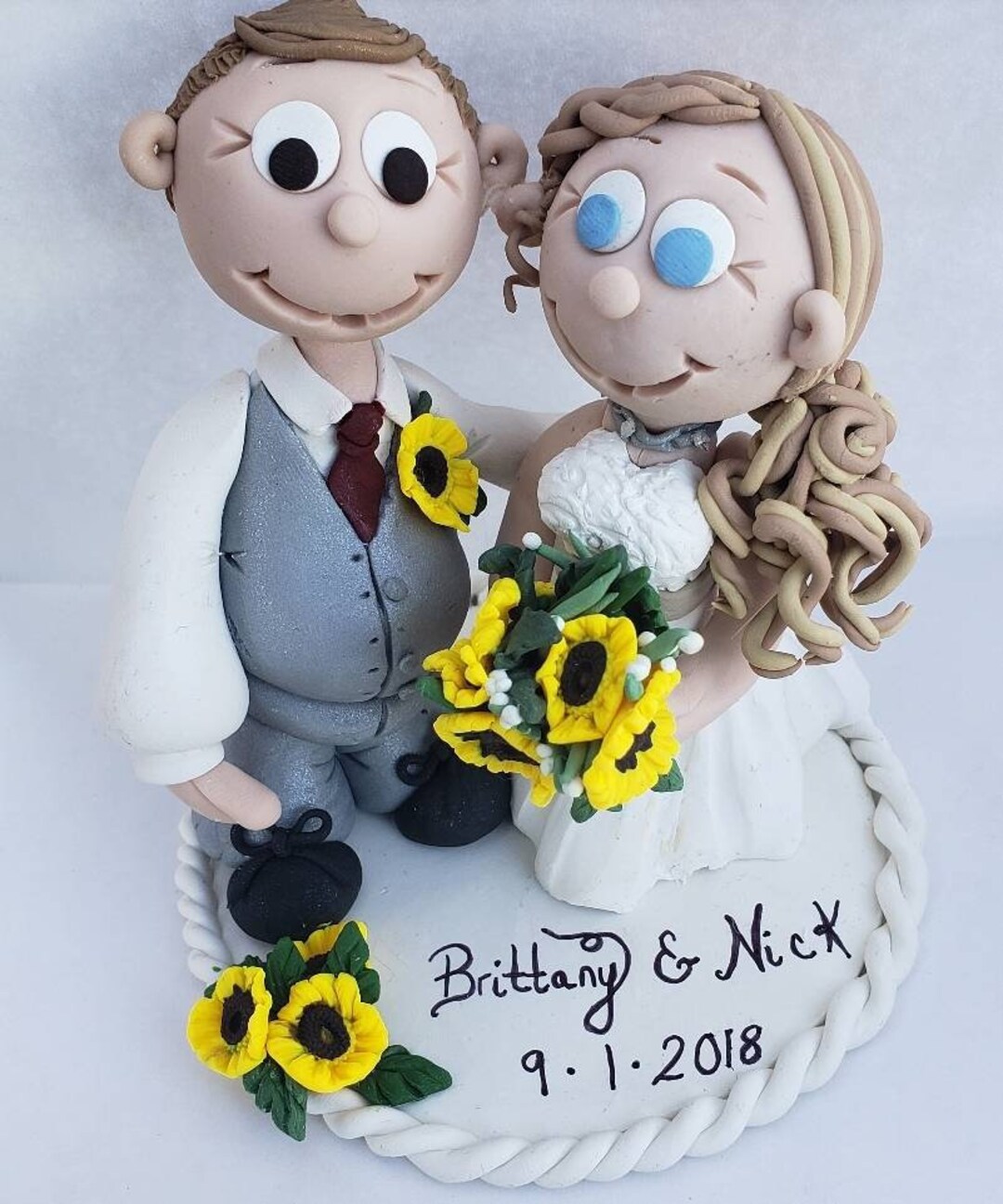 Cake Topper Custom Wedding, Bride and Groom Cake Toppers, Personalized ...