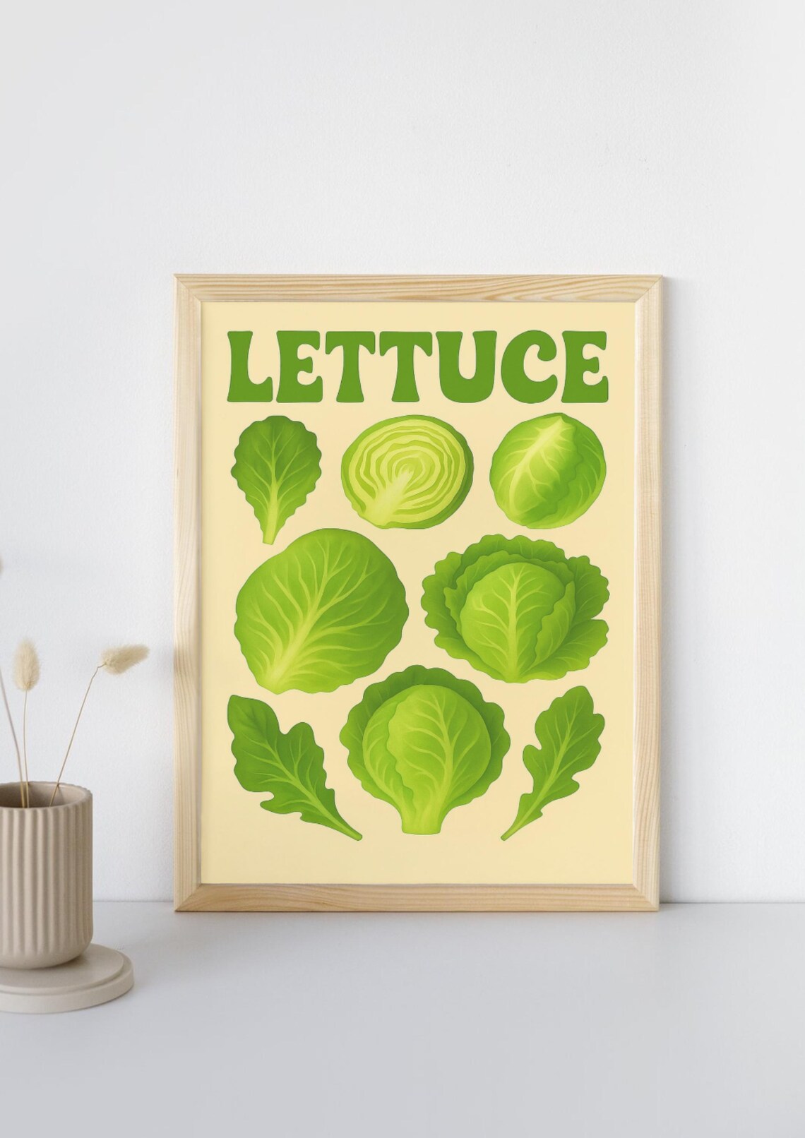 Lettuce Wall Art Printable – Vintage Vegetable Poster – Kitchen Decor ...