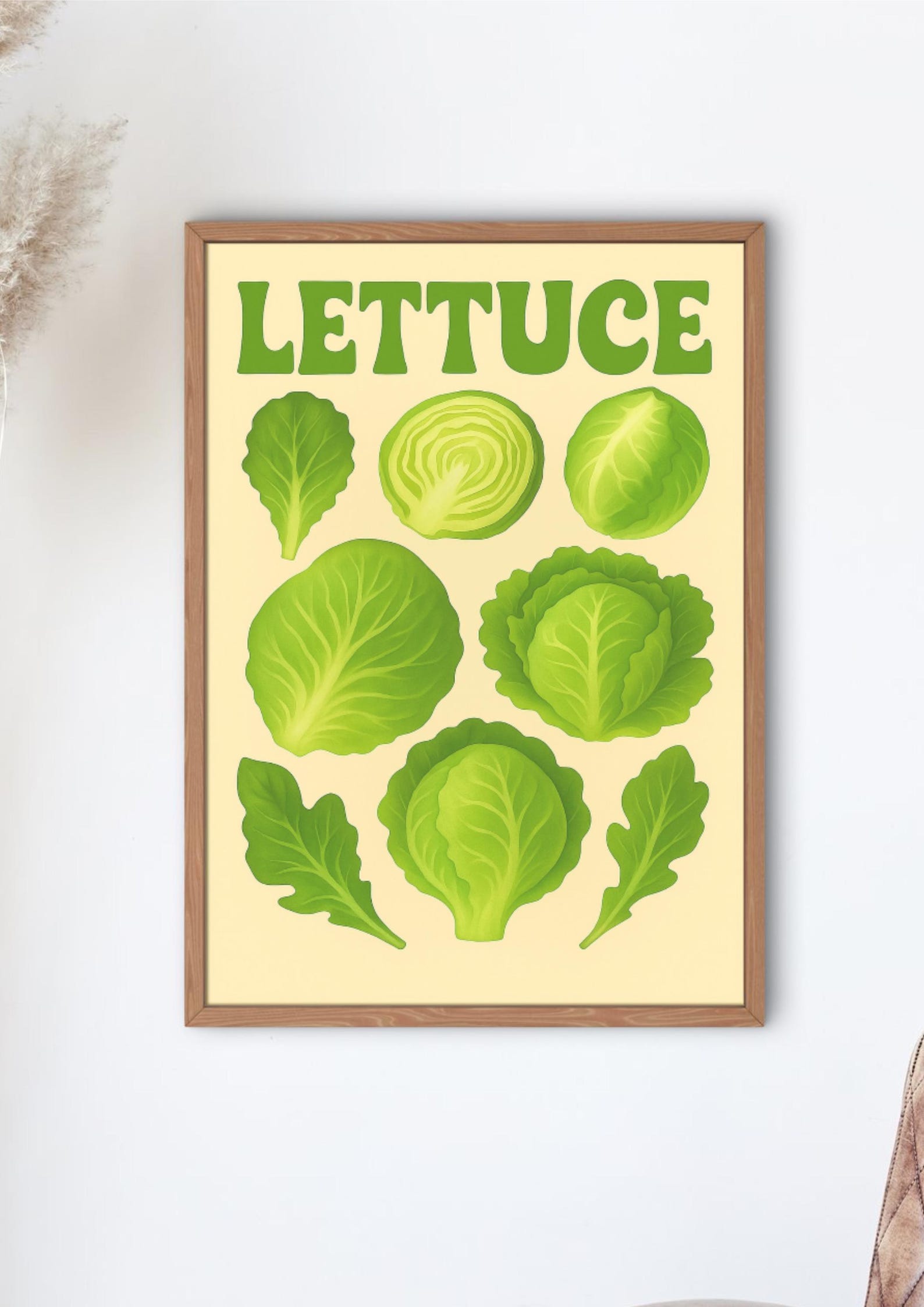 Lettuce Wall Art Printable – Vintage Vegetable Poster – Kitchen Decor ...