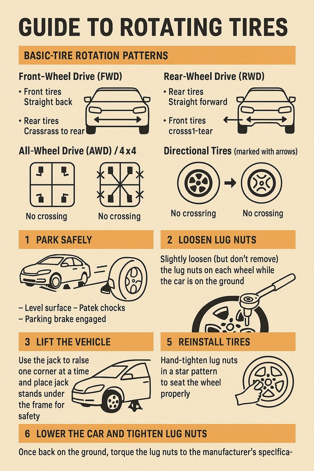 Guide to Rotating Tires - Etsy