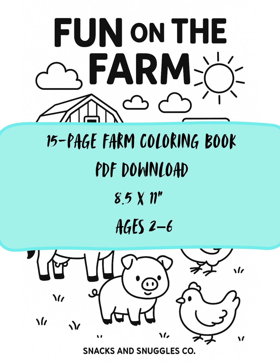 Farm Animals Coloring Pages for Kids – 15 Printable Sheets | Toddler ...