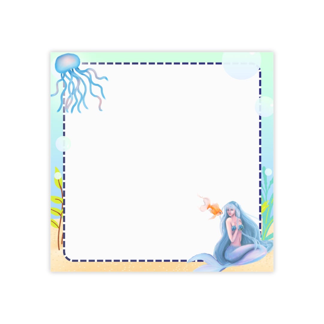 Mermaid Sticky Notes | Ocean Theme Memo Pad for Stationery Lovers ...