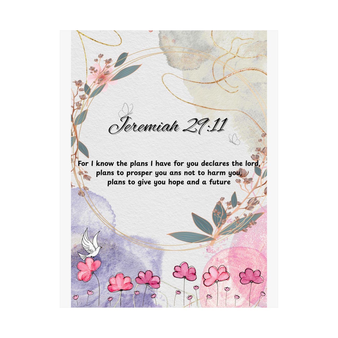 For I Know the Plans Jeremiah 29:11 Scripture Wall Art - Etsy
