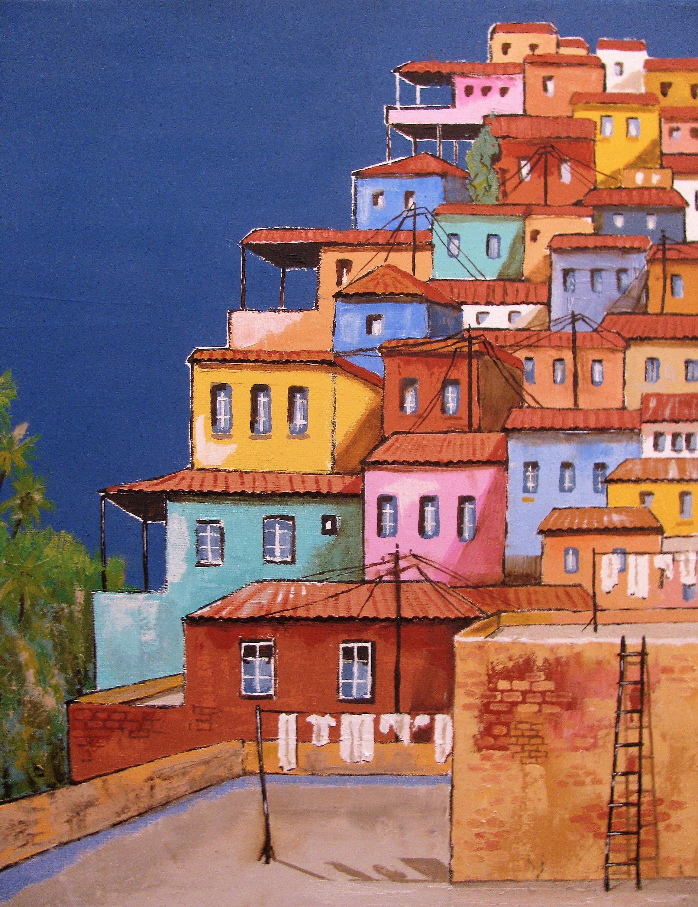 Painting Original oil painting Favela Oil Art & Collectibles etna.com.pe