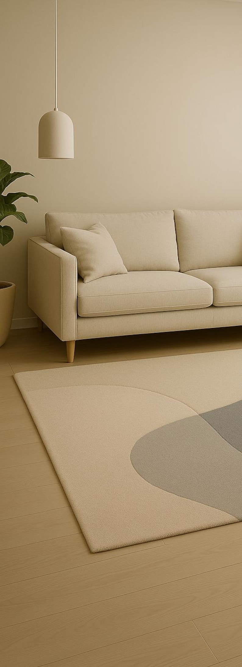 Hand Tufted Modern Beige & Grey Rug | Minimalist Soft Luxury Carpet ...