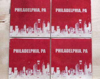 Philadelphia Skyline Sports Coaster Set 4 Stone Coasters | Etsy