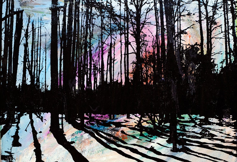 Forest Trees & Shadows Nature Print light Multi Color - Etsy