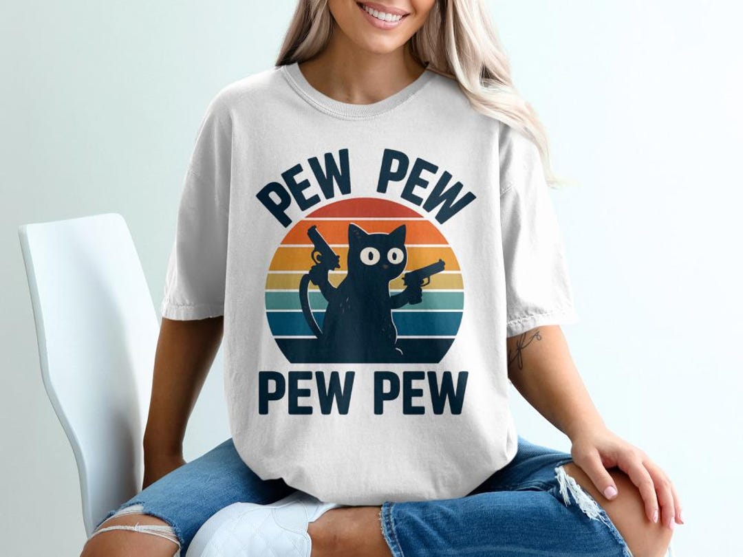 Retro Pew Pew Cat Meme Png - Etsy