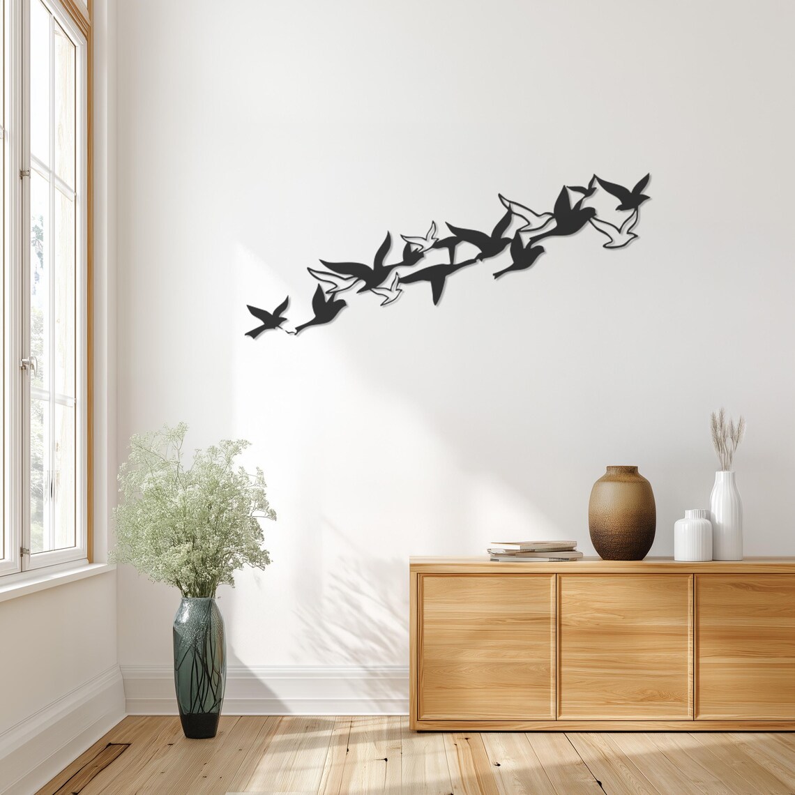 Flying Birds Metal Wall Art – Nature-inspired Modern Wall Decor for ...