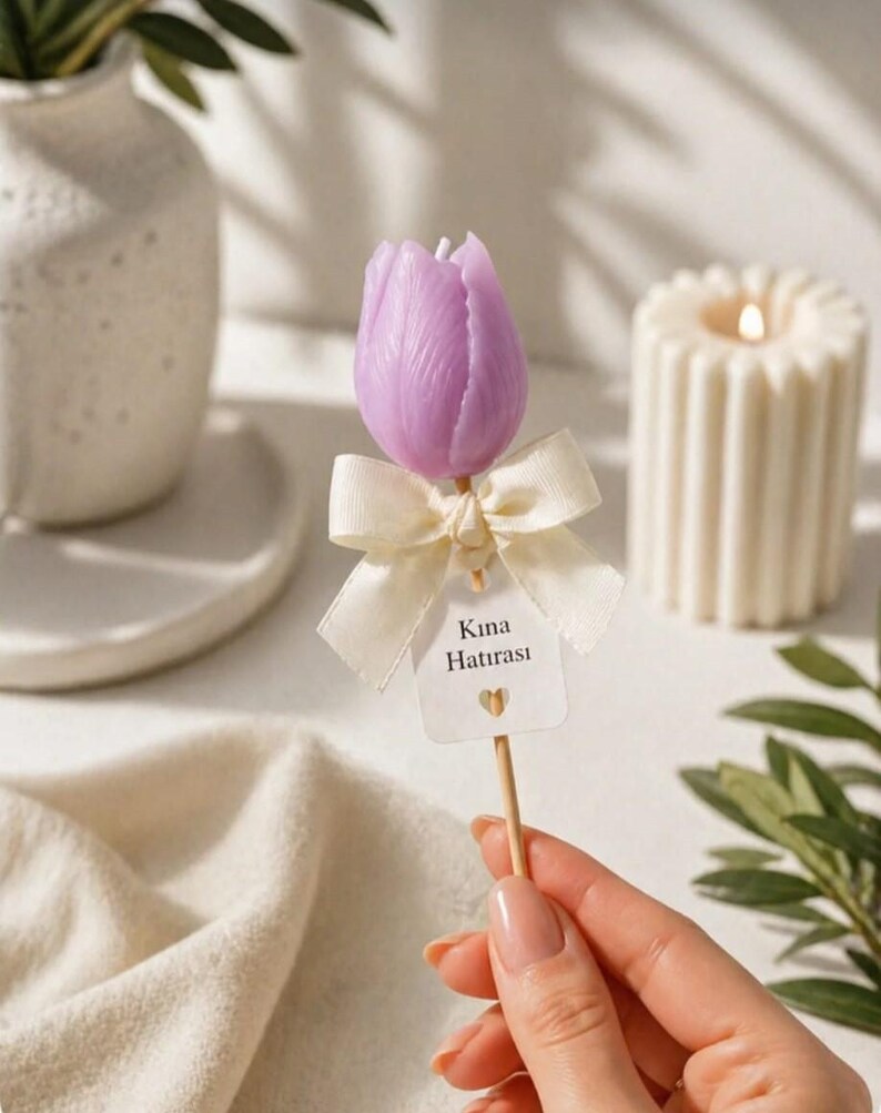 Handmade Tulip Candle Favors, Personalized Bridal Shower, Bachelorette ...
