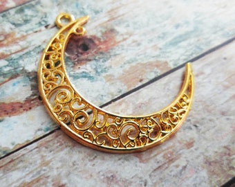 Half Moon Charm - Etsy
