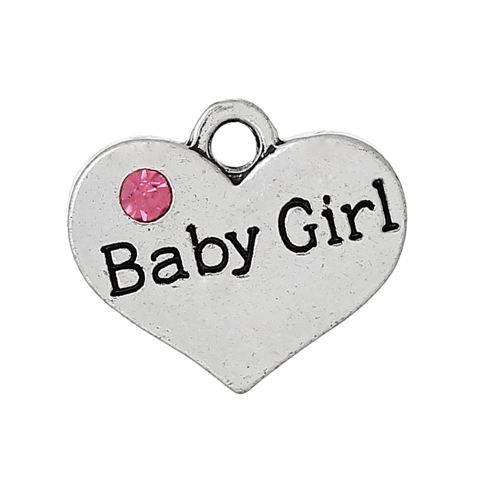 Baby Charms Baby Pendants Baby Girl Charms Silver Heart Charms - Etsy