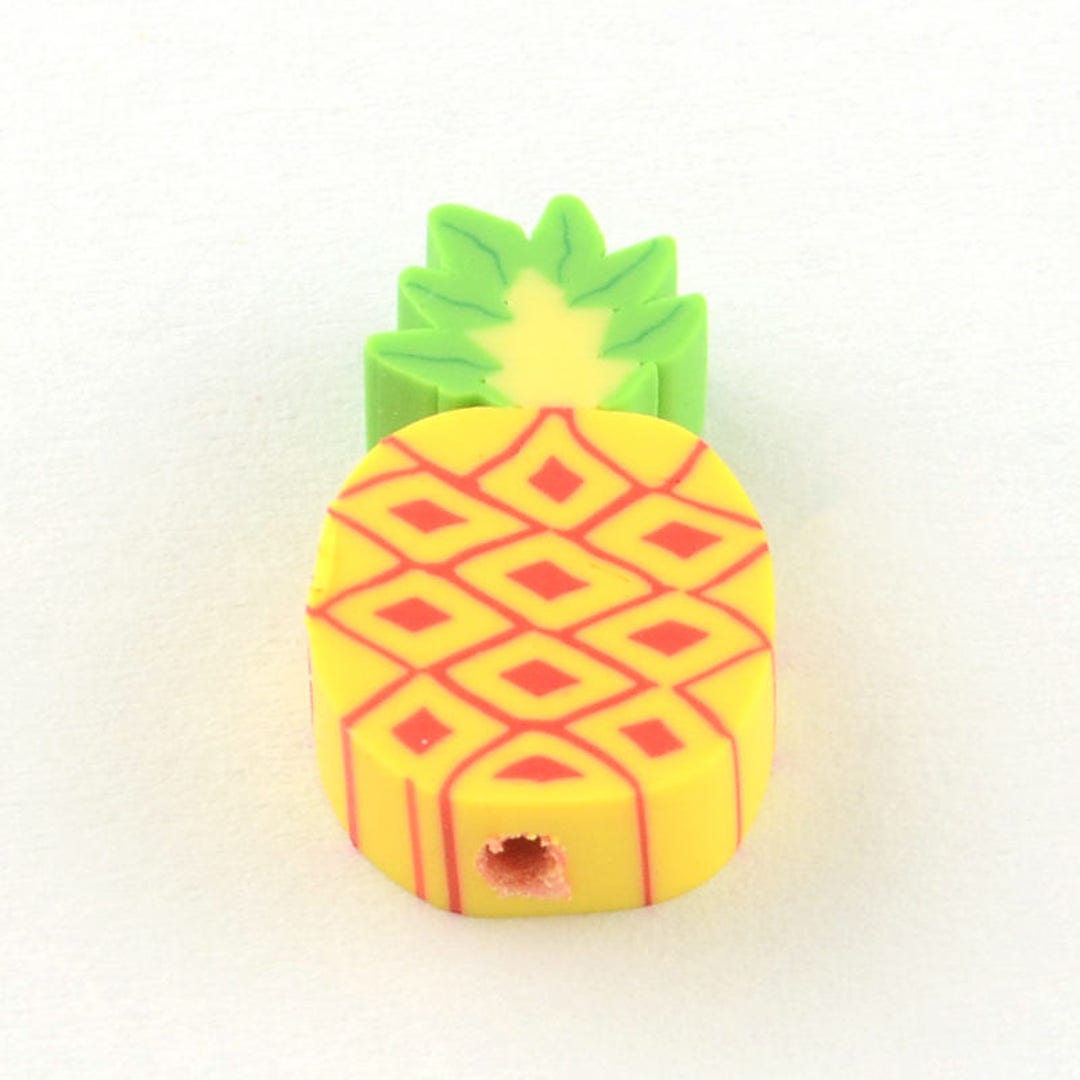 Polymer Clay Beads Pineapple Beads Fruit Beads 16mm Beads Large Beads ...