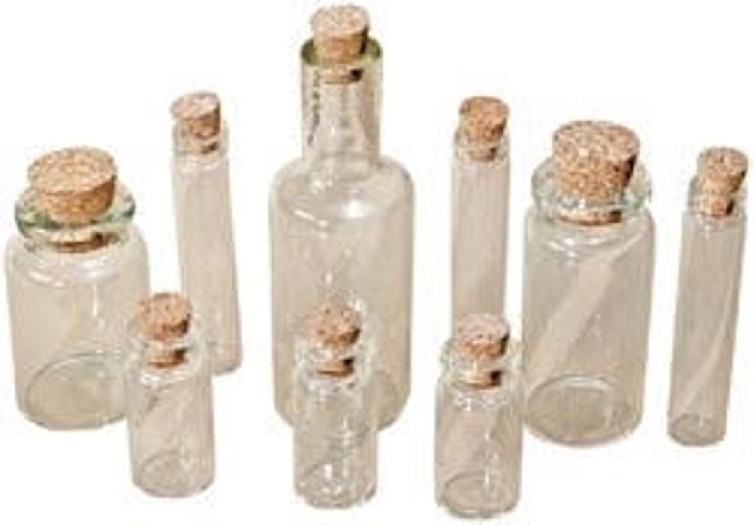 Glass Vials With Corks Glass Bottles for Necklaces Beads Assorted ...