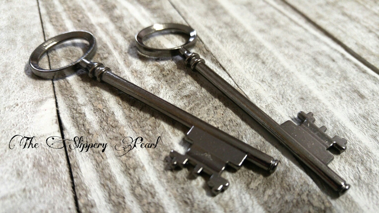 Big Key Large Skeleton Key Black Gunmetal Key Pendant | Etsy