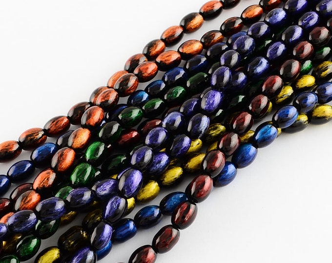 Oval Glass Beads Metallic Beads Barrel Beads Mixed Beads 11mm Assorted ...