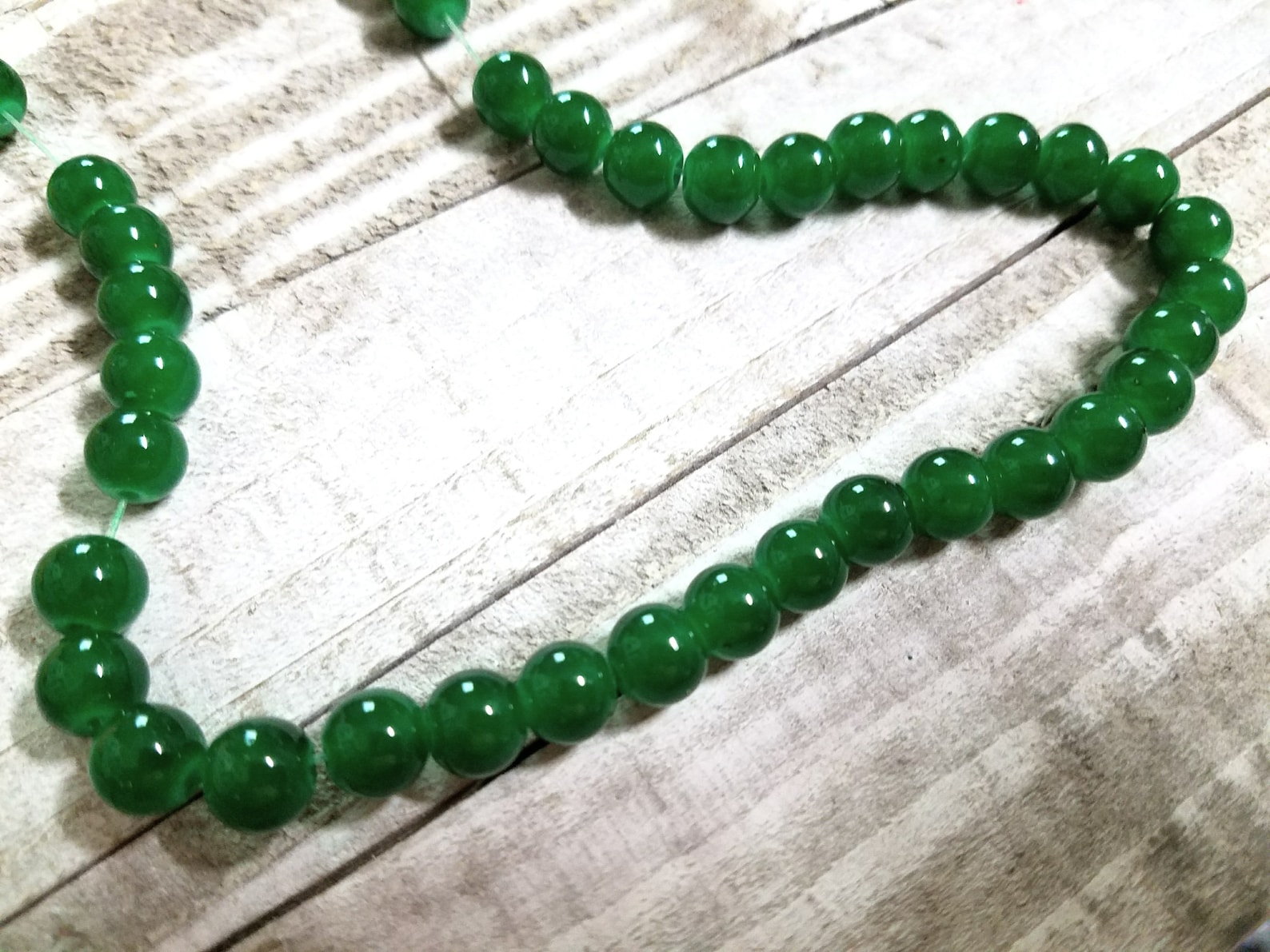 Green Beads Dark Green Beads 8mm Glass Beads 8mm Beads Jelly Beads ...