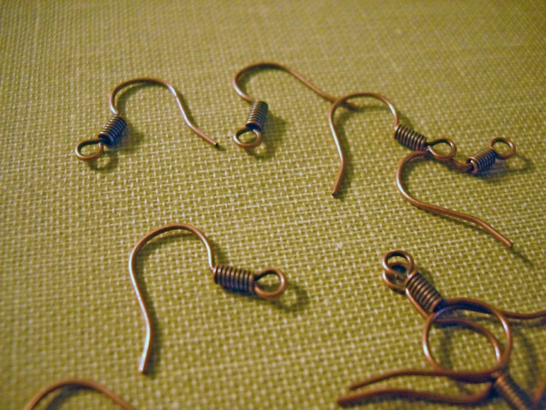Copper Earring Wires Ear Wires Antiqued Copper Fish Hook Ear Wires ...