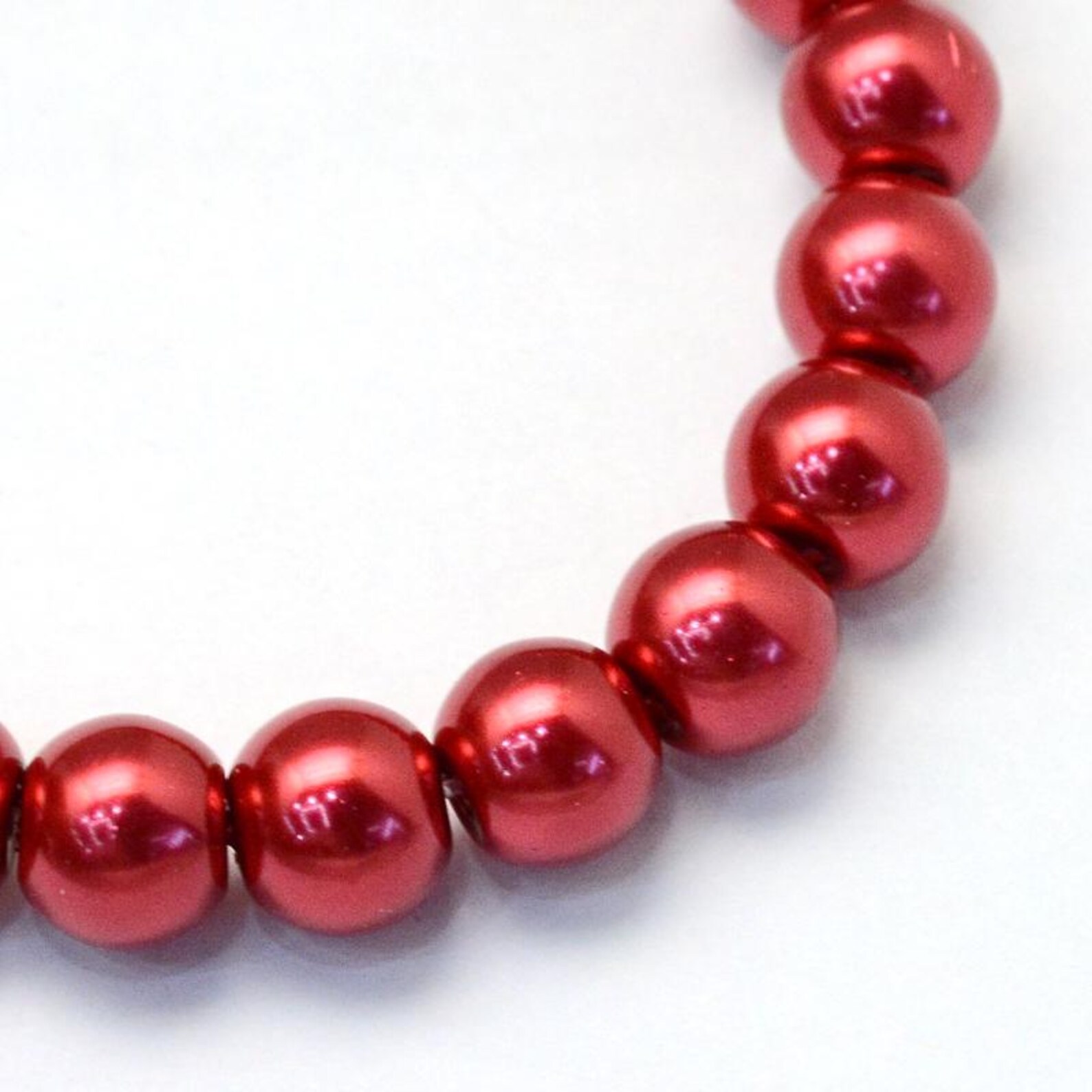 Red Pearls Glass Pearls 4mm Glass Pearls Red Glass Pearls 4mm Beads ...