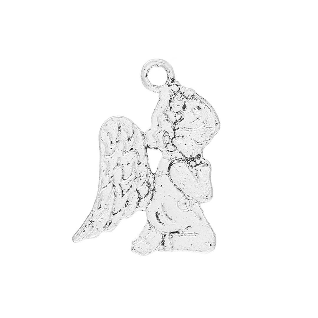 Angel Charms Antiqued Silver Baby Angel Charms Angel Pendants Praying ...