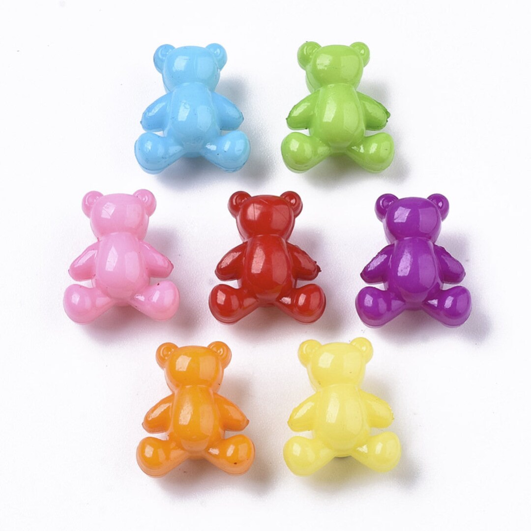 Large Acrylic Beads BUBBLEGUM Beads Teddy Bear Beads 14mm Beads Teddy ...