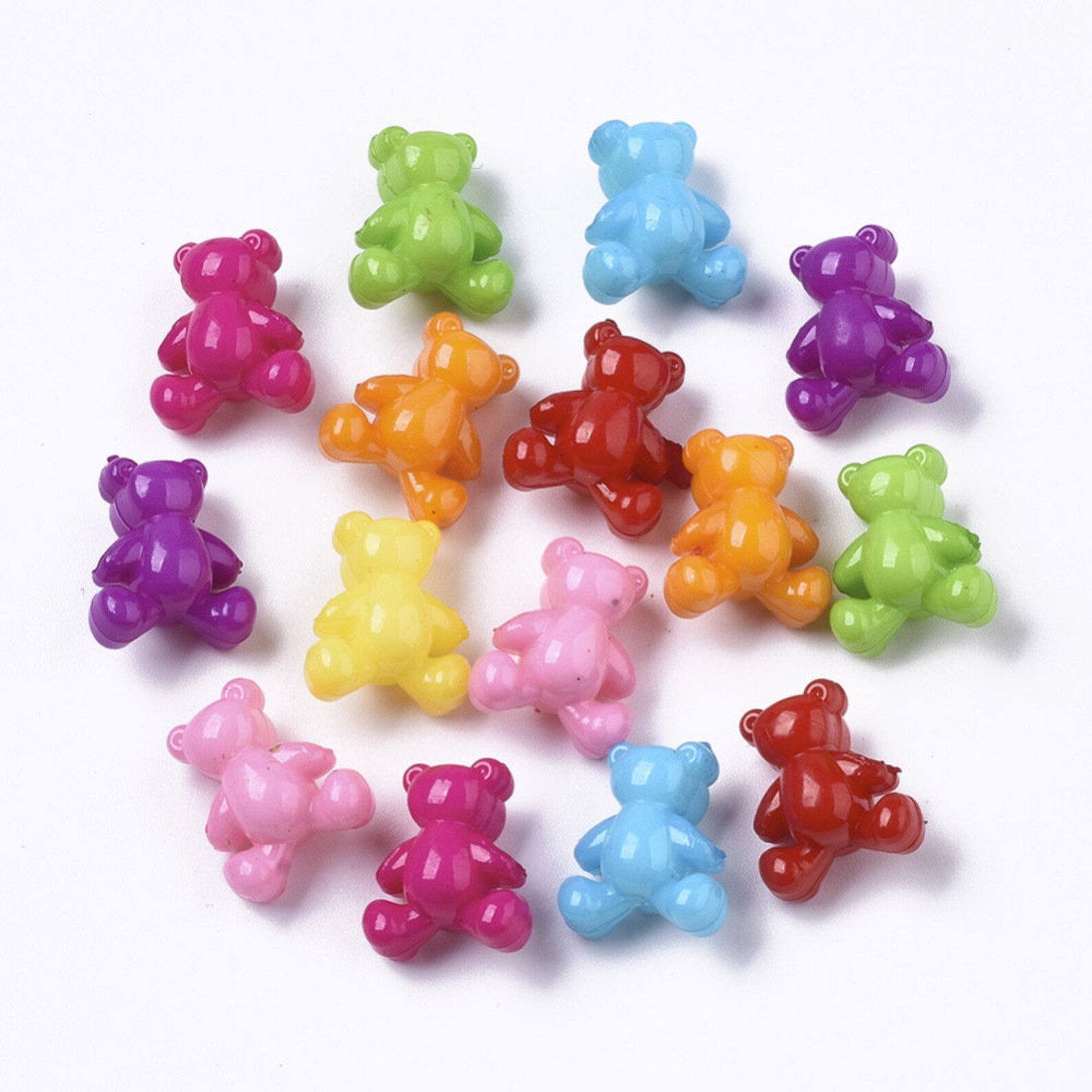 Large Acrylic Beads BUBBLEGUM Beads Teddy Bear Beads 14mm Beads Teddy ...