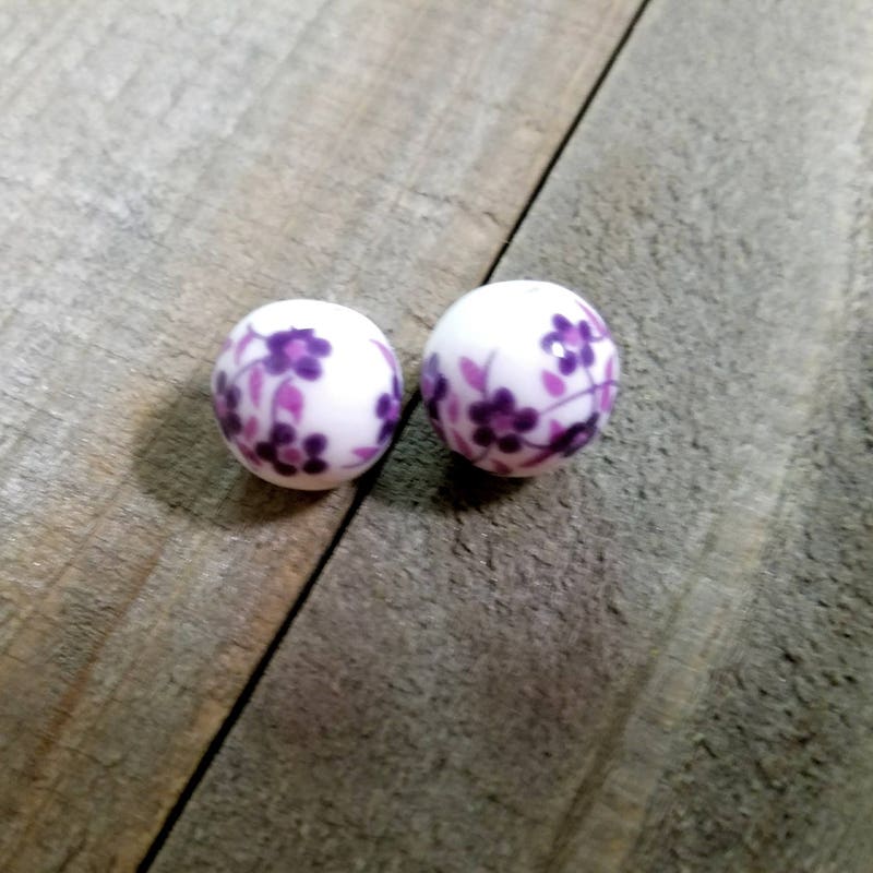 Purple Flower Beads - Etsy