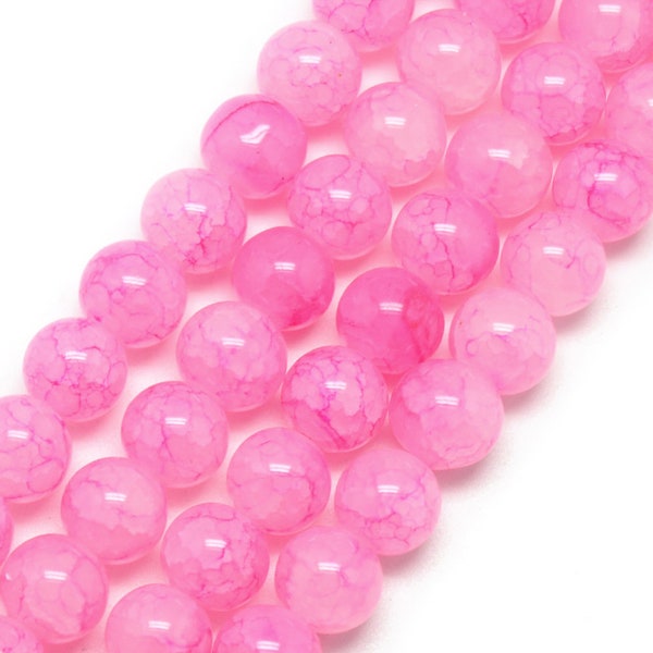 Pink Glass Beads - Etsy
