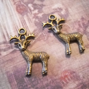 Deer Charms Deer Pendants Antiqued Bronze Charms Bronze Deer Charms ...