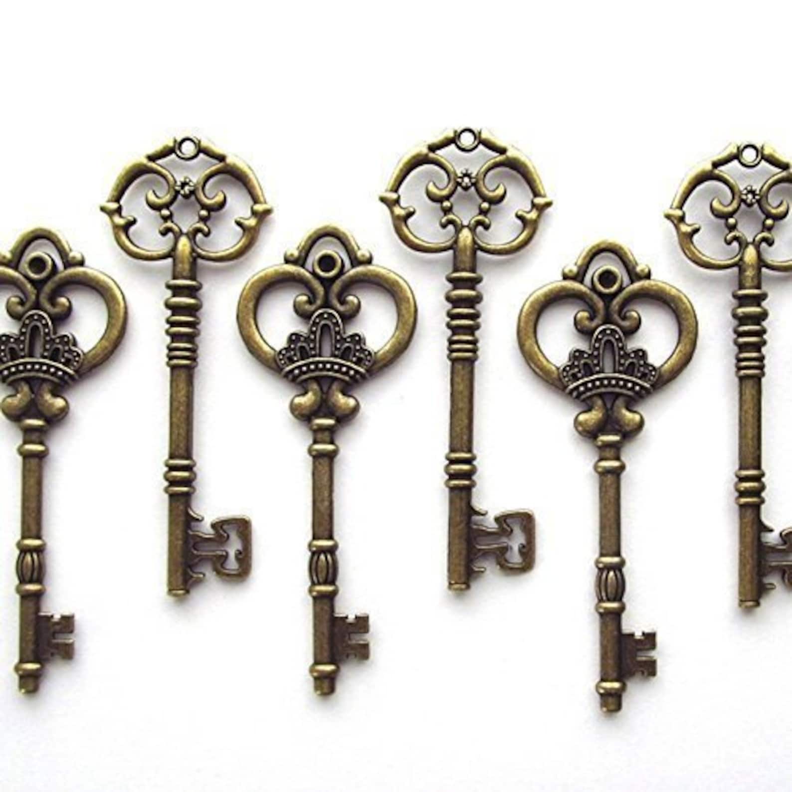 Big Keys Large Skeleton Keys Big Key Pendants Antiqued Bronze - Etsy