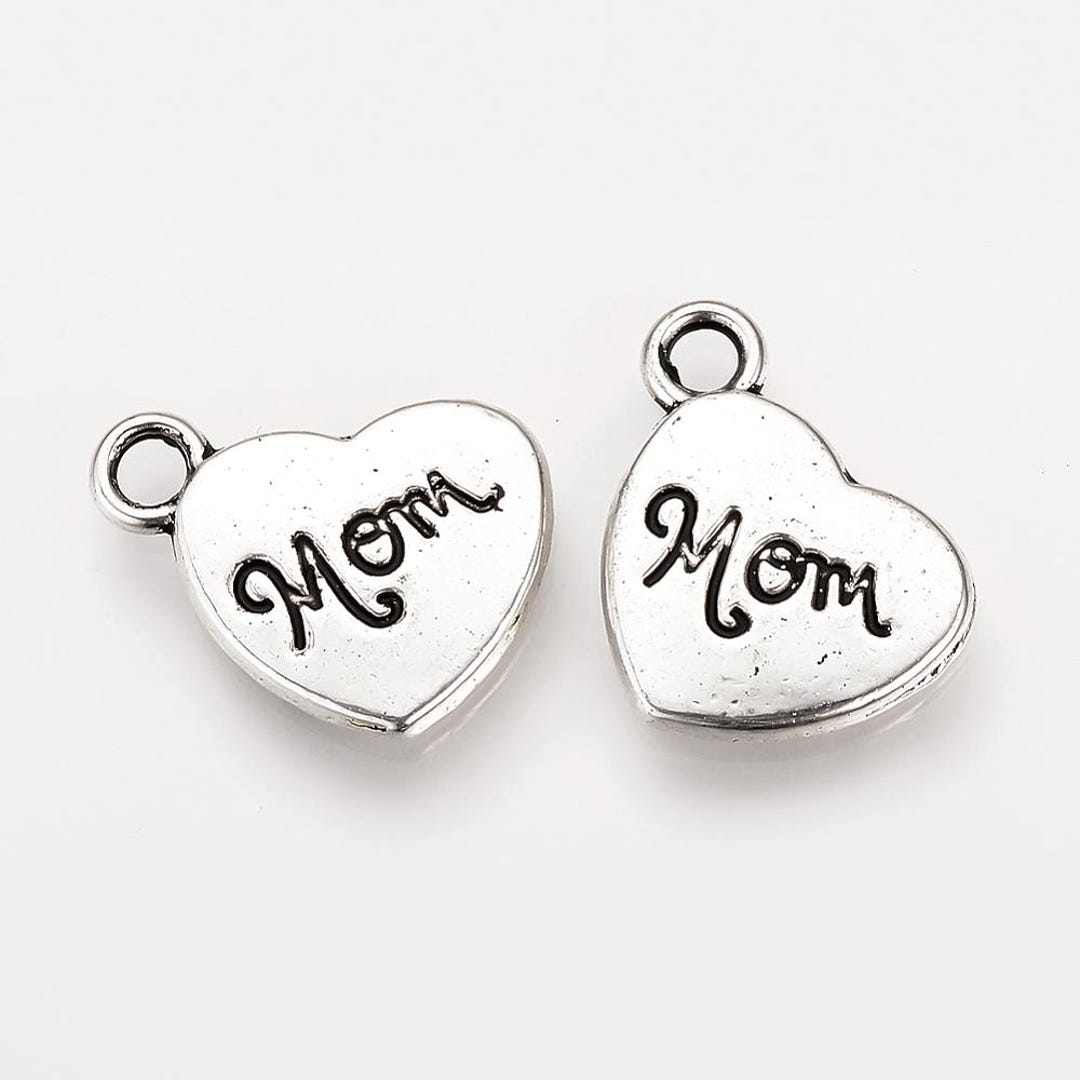 Mom Charms Mom Pendants Antiqued Silver Word Charms Mothers Day Charms ...