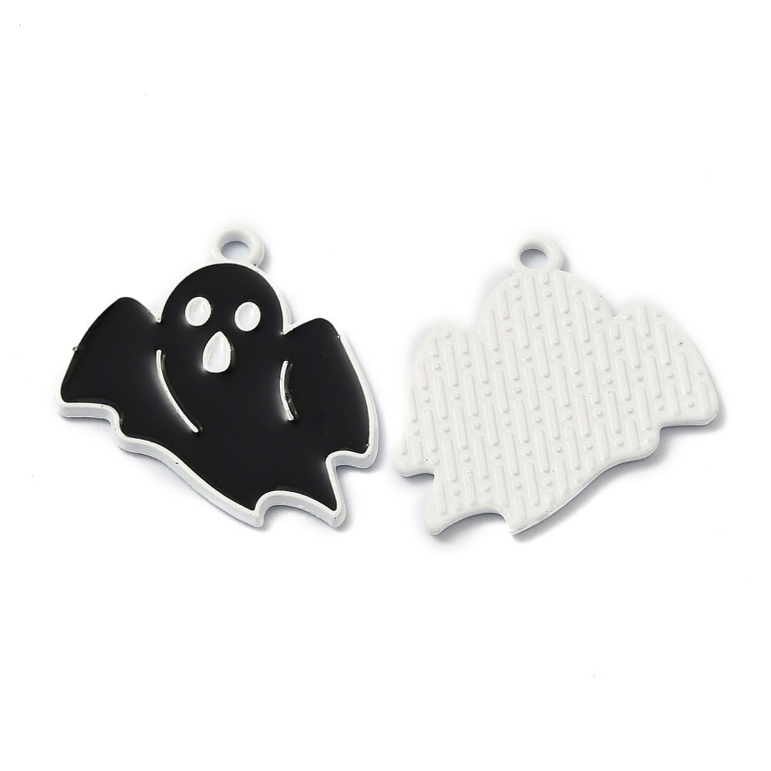 Ghost Charms Black Ghost Charms Enamel Charms Spooky Charms White ...