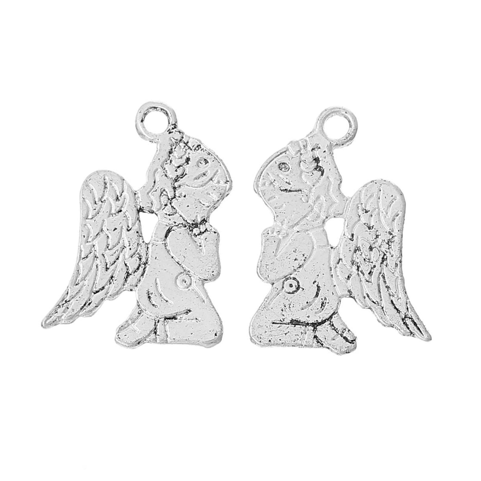 Angel Charms Antiqued Silver Baby Angel Charms Angel Pendants - Etsy