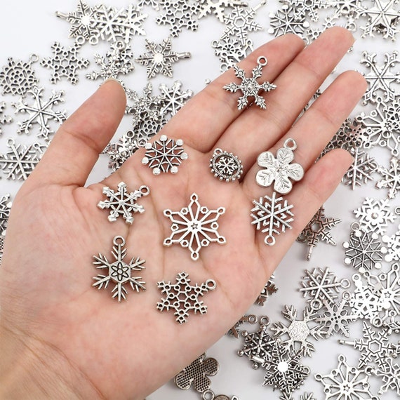 Snowflake Charms Christmas Charms Snowflake Pendants Antiqued Silver Snowflake Charms Winter Charms Snow Charms Bulk Charms 10 Pieces Etsy UK