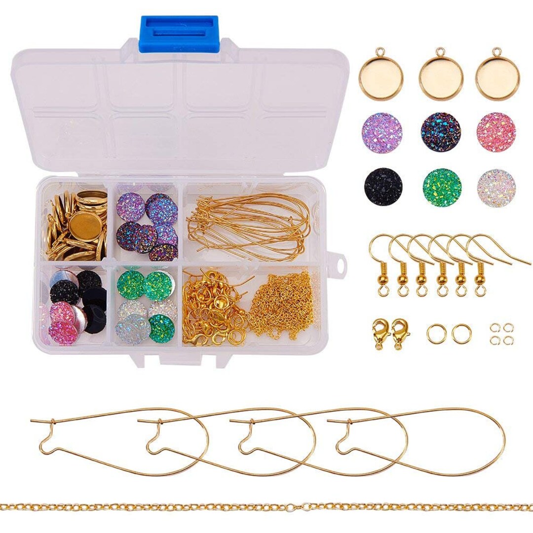 Earring Making Kit DIY Earrings Jewelry Kit Necklace Kit Druzy Earrings ...