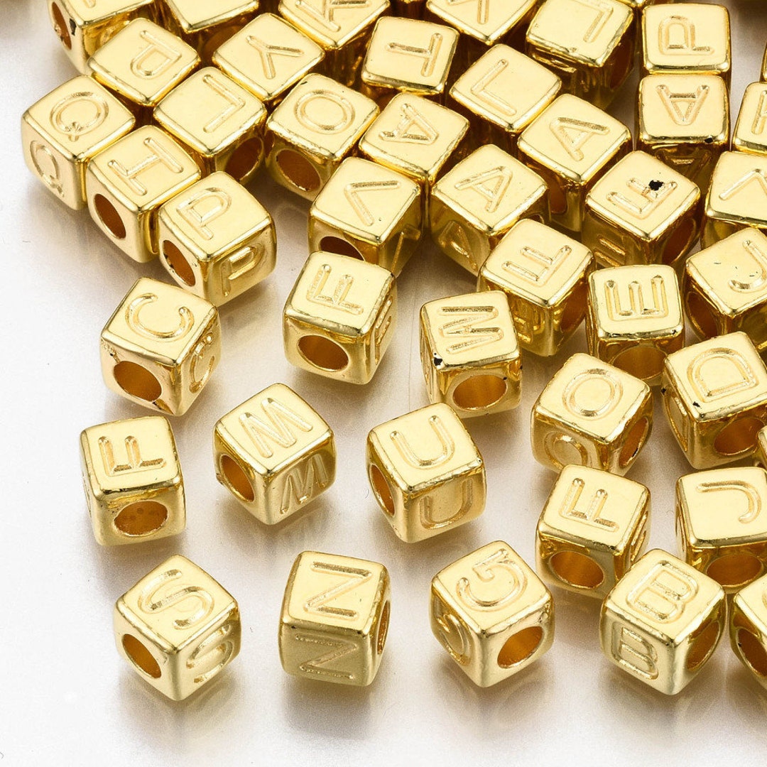 Gold Letter Beads Alphabet Beads Assorted Beads Acrylic Beads Acrylic ...