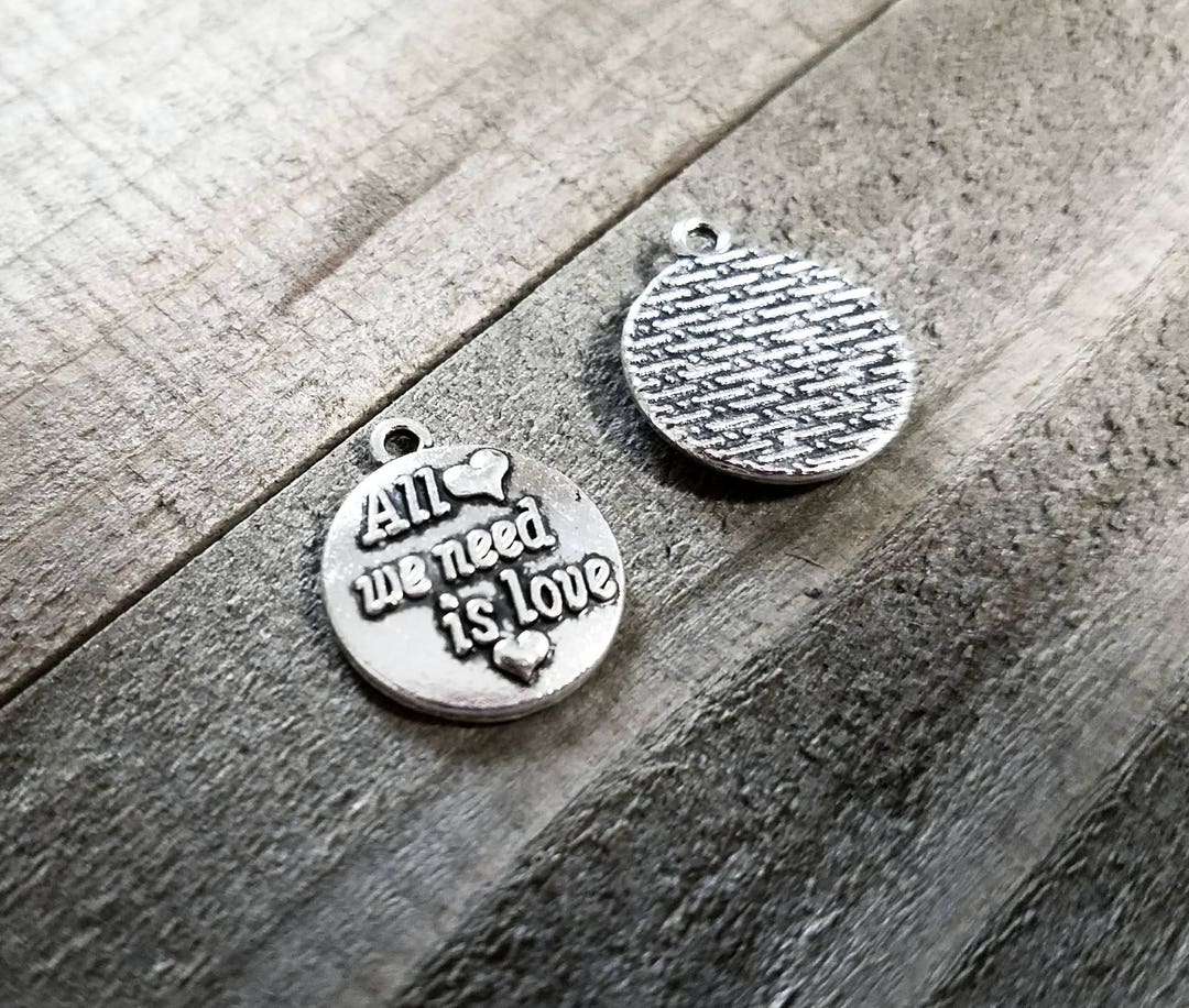 Quote Charms Word Charms Silver Word Charms All We Need is Love Word ...