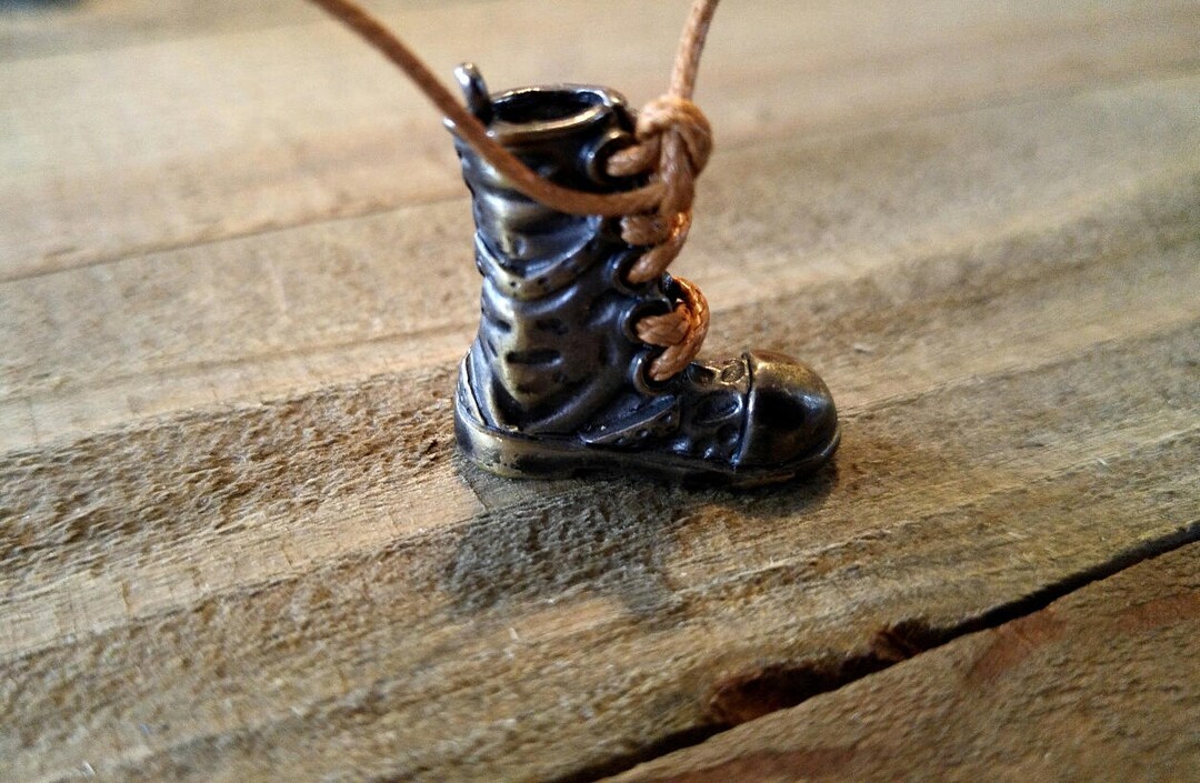 Boot Charm Antiqued Bronze Boot Pendant Hiking Boot Charm Military Boot ...