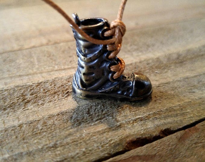 Boot Charm Antiqued Bronze Boot Pendant Hiking Boot Charm - Etsy